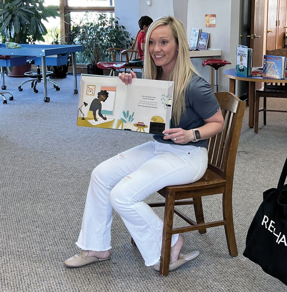 Stephanie Hafner from Lake Lumber was the special guest reader for MJB ...