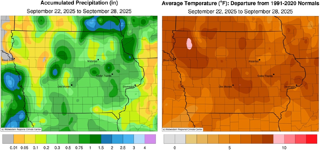Iowa Crop Progress and Condition Report — Week of Sept. 29, 2025 ...
